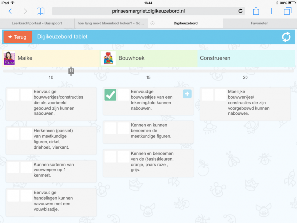 Plannen en registreren met het digikeuzebord - Juf Maike